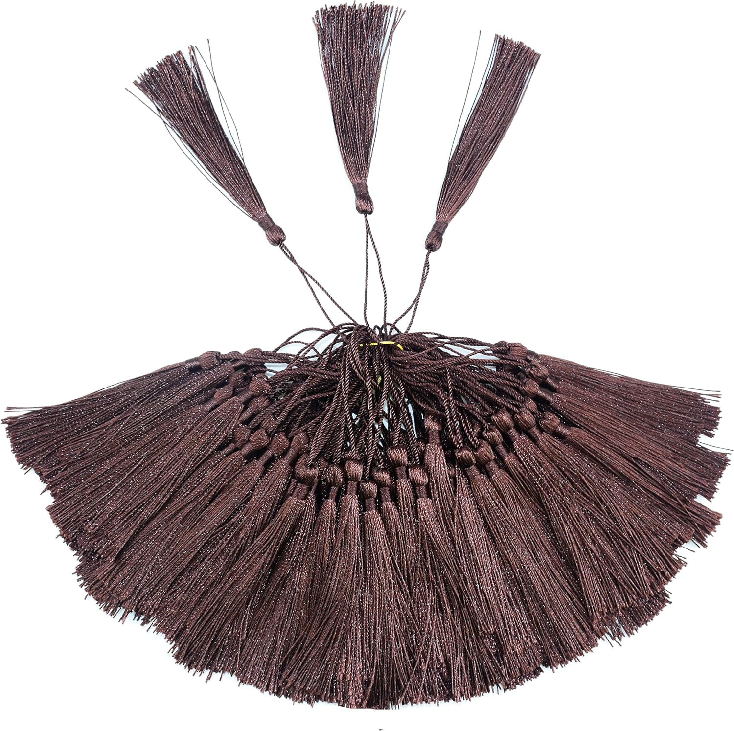 100pcs 13cm/5 Inch Silky Floss Bookmark Tassels with 2-Inch Cord Loop ...
