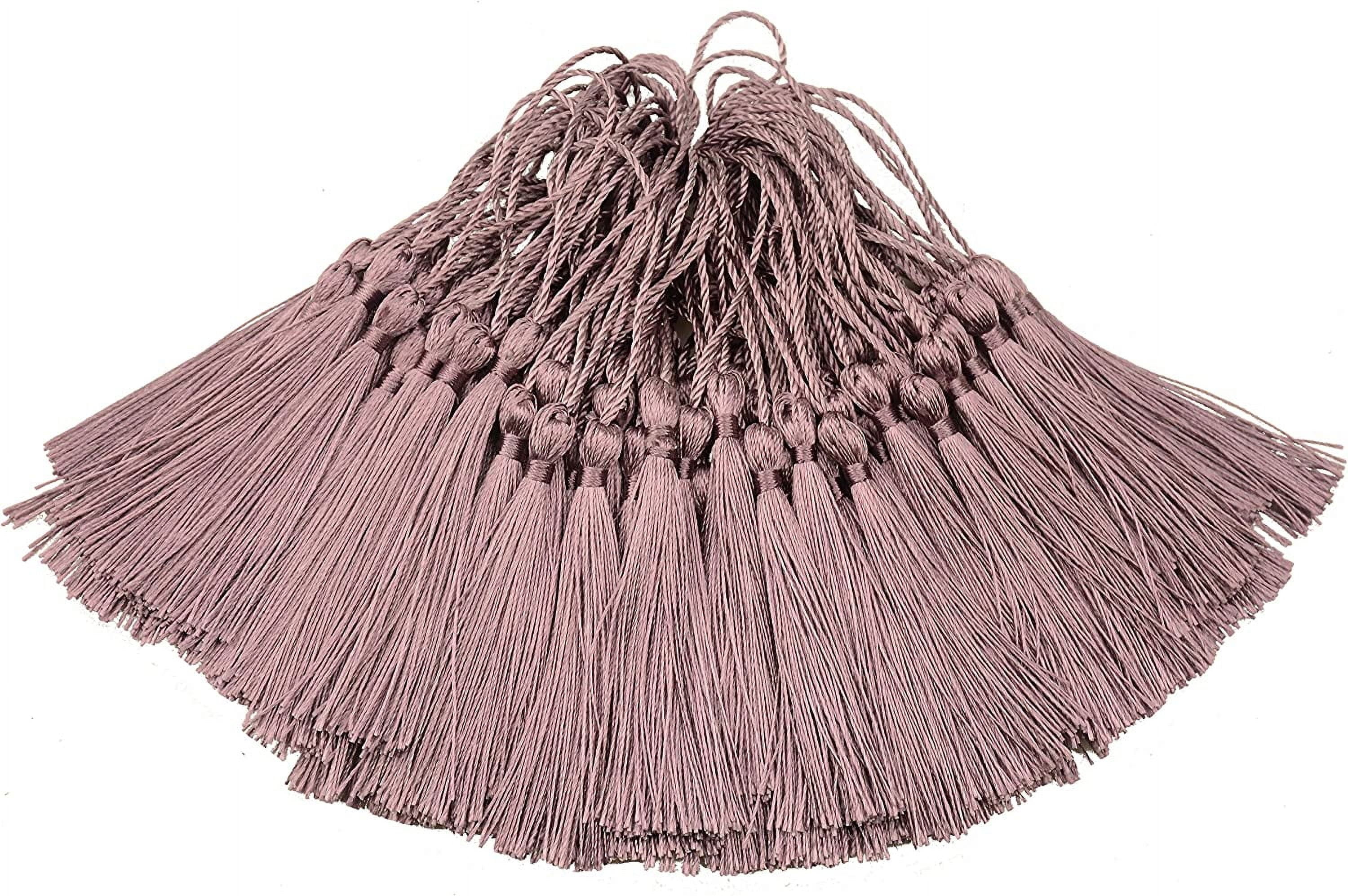 100pcs 13cm/5 Inch Silky Floss Bookmark Tassels with 2-Inch Cord Loop ...