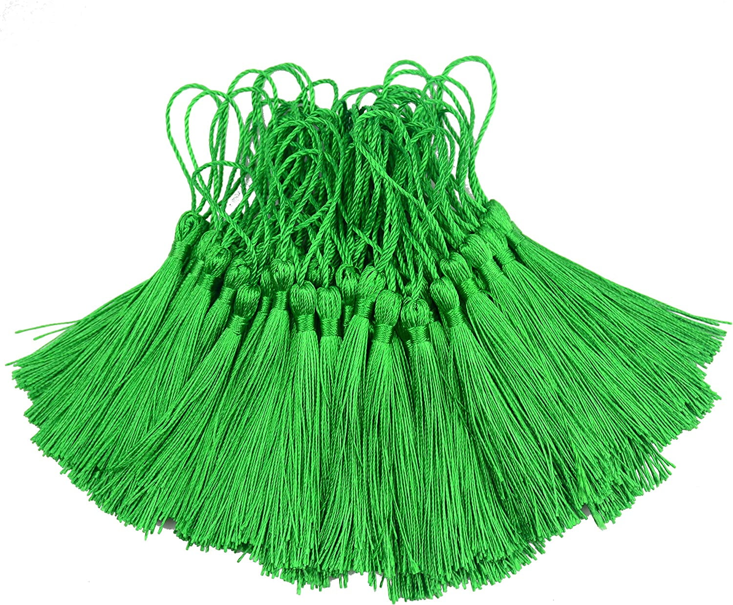 100pcs 13cm/5 Inch Silky Floss Bookmark Tassels with 2-Inch Cord Loop ...