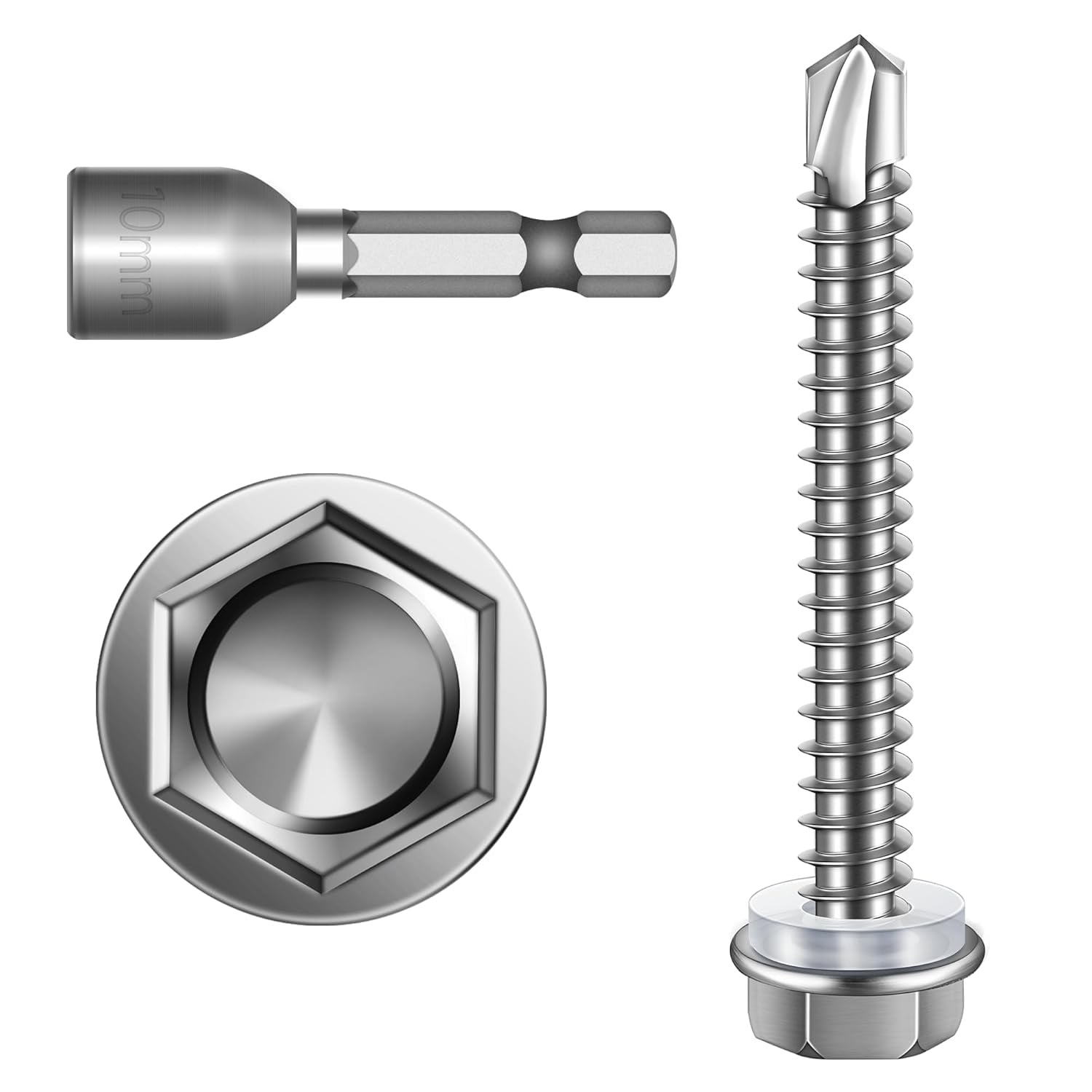 100pcs #14×2" Self Drilling Screws for Metal, Self Tapping Screws for ...