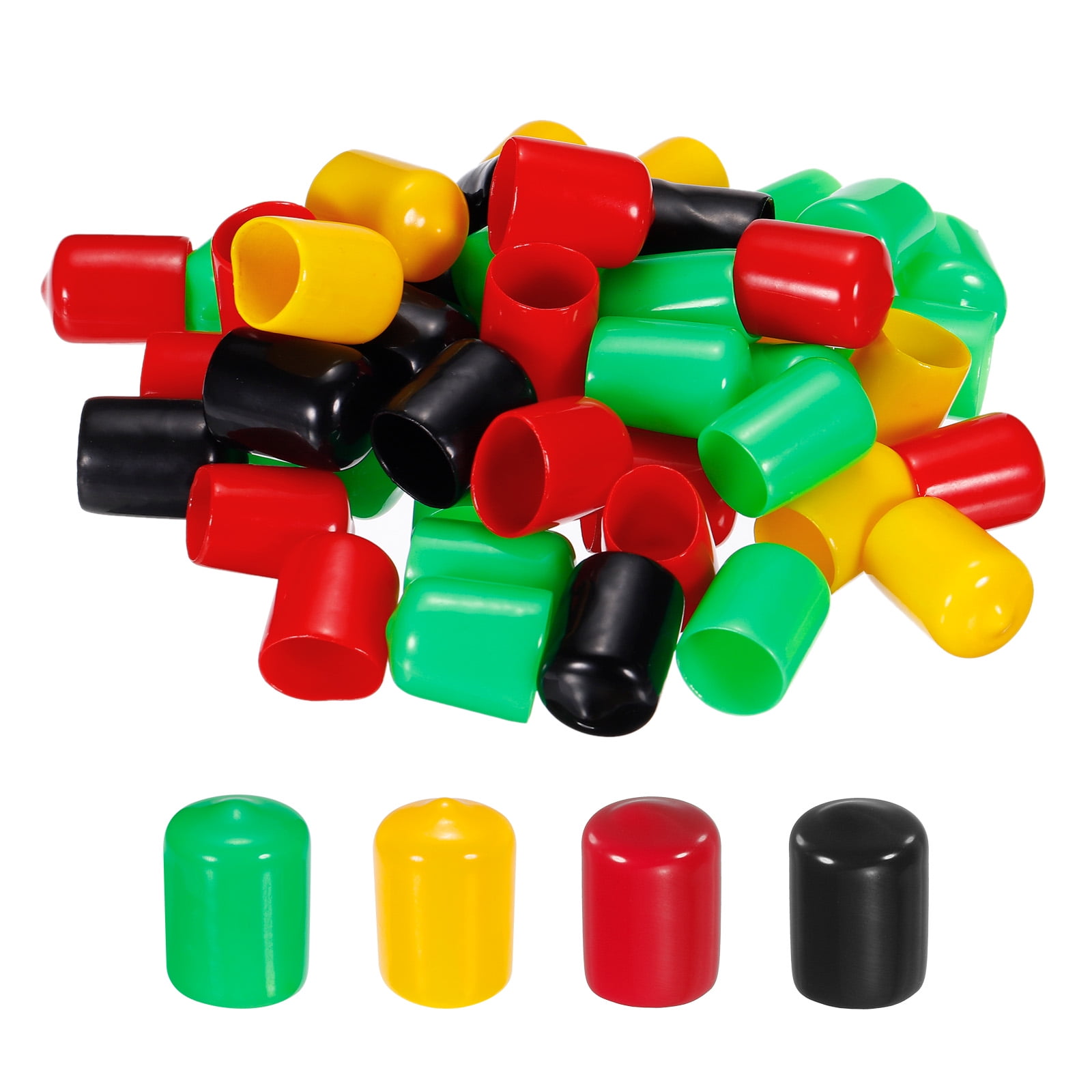 100pcs 15mm Rubber End Caps Cover Assortment PVC Vinyl Screw Thread ...