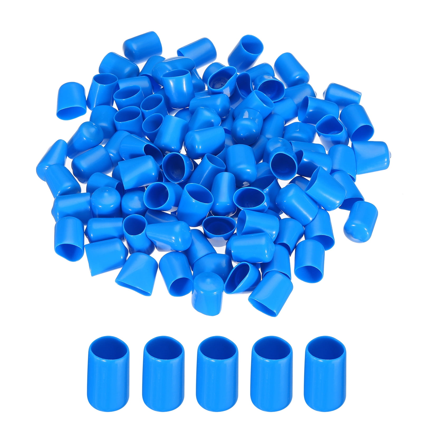 100pcs 15mm Rubber End Caps Cover Vinyl Screw Thread Protector Round ...