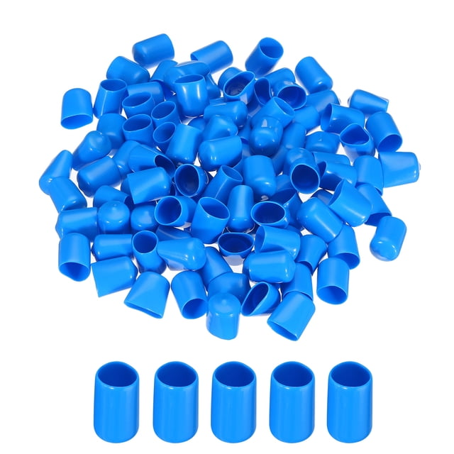 100pcs 15mm Rubber End Caps Cover Vinyl Screw Thread Protector Round ...