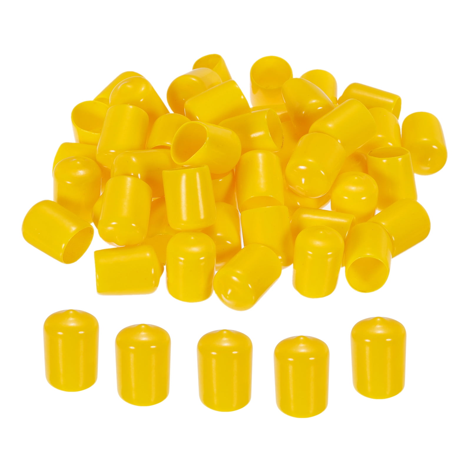 100pcs 15mm Rubber End Caps Cover PVC Vinyl Screw Thread Protector ...