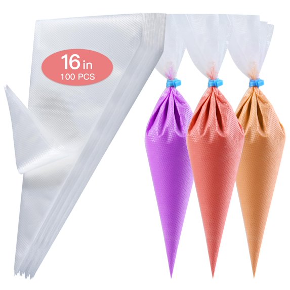 100pcs 16 Inch Disposable Piping Bags, Thickened Frosting Bags for ...