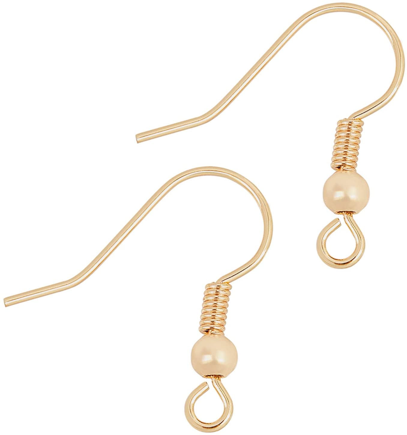 100pcs 18K Gold Plated French Earring Hooks with Ball Dangle Earring ...