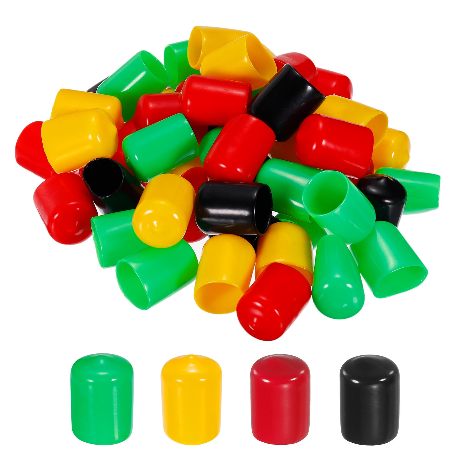 100pcs 19mm Rubber End Caps Cover Assortment PVC Vinyl Screw Thread ...