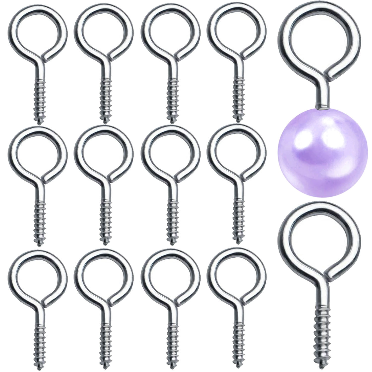 100pcs 19x10mm Screw in Eye Hooks Self Tapping Eye Screws Thread ...