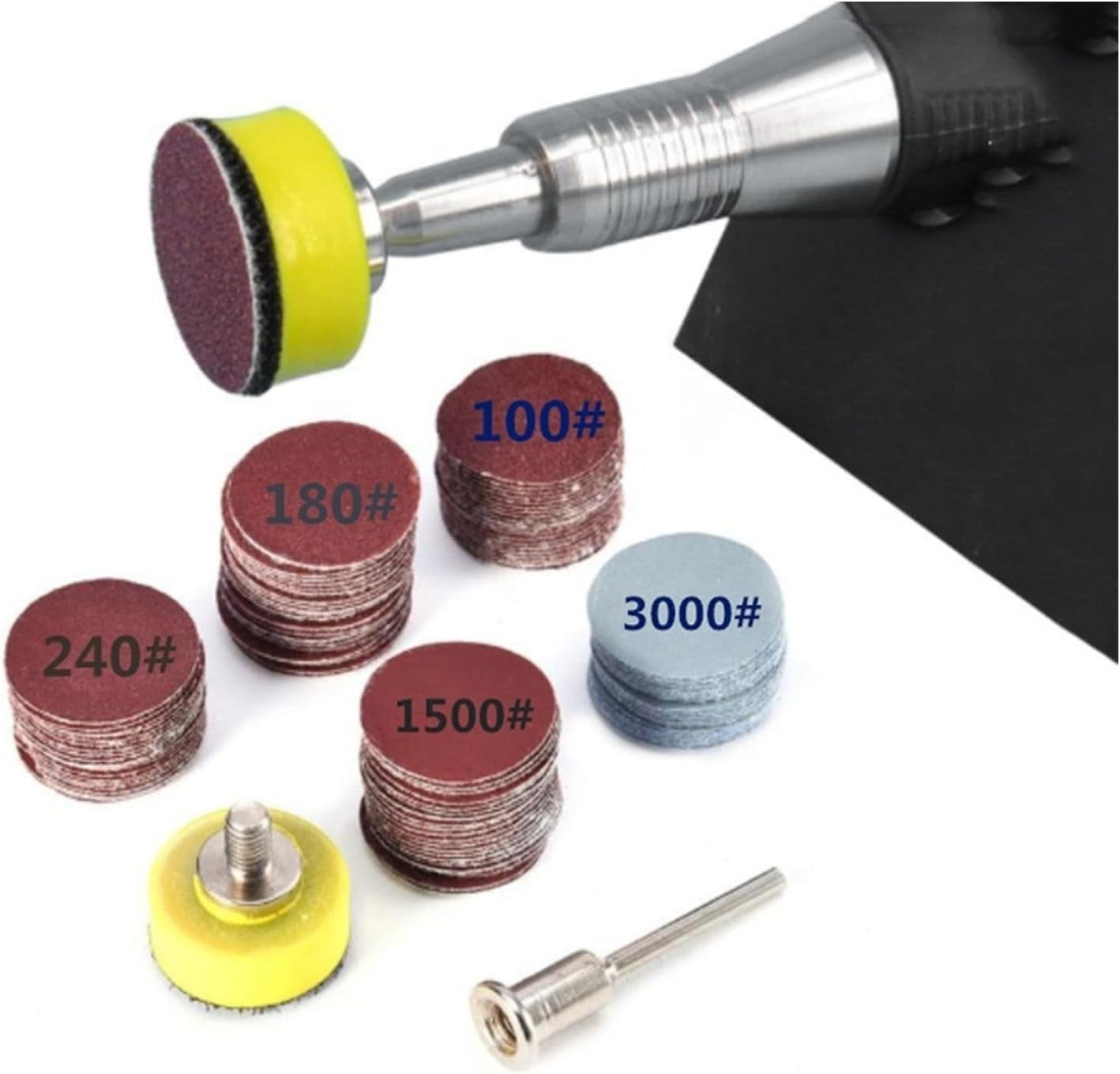 100pcs 1inch 25mm Sanding Discs Pad 100-3000 Grit Abrasive Polishing ...