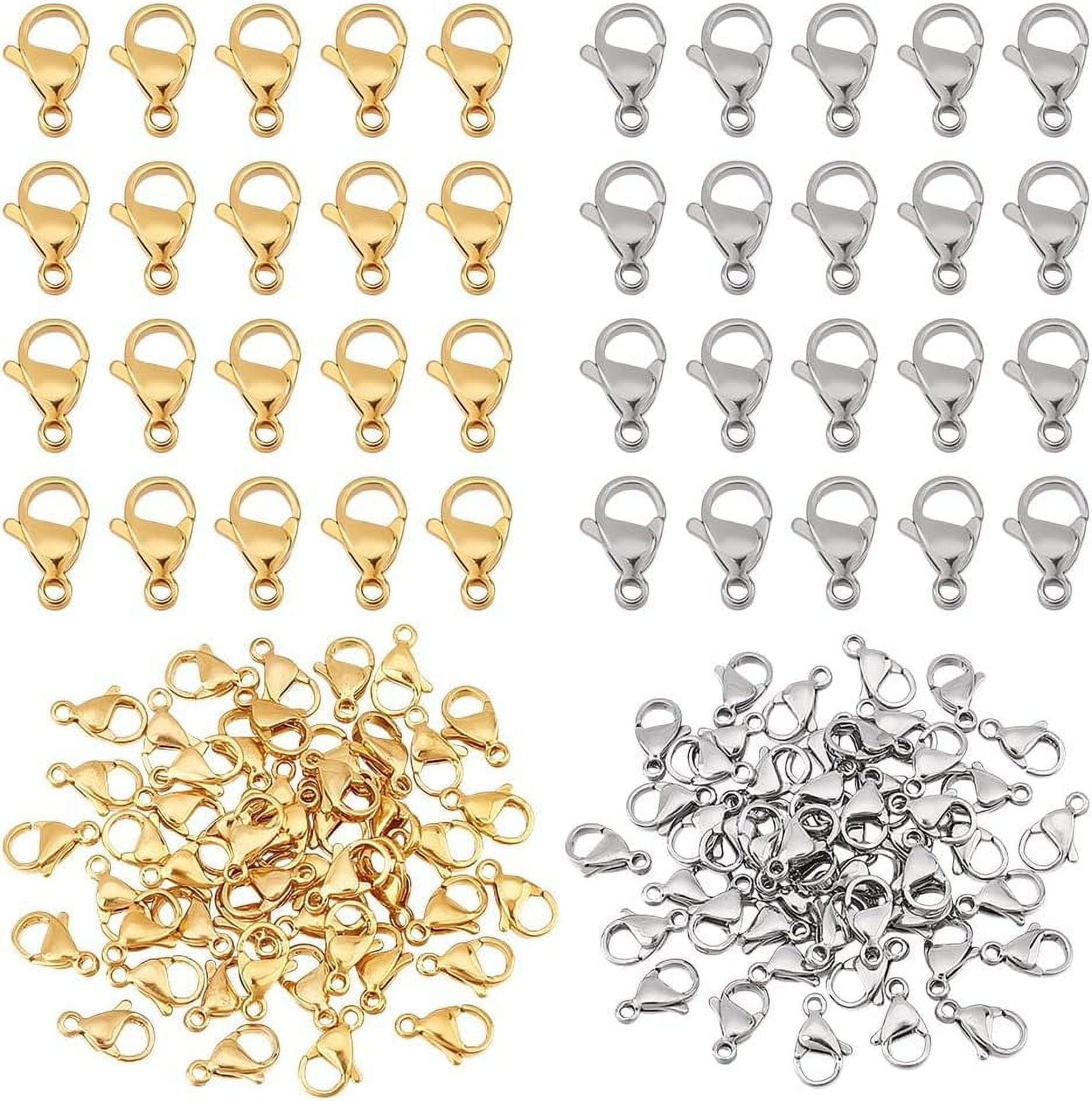100pcs 2 Colors Stainless Steel Lobster Claw Clasps Jewelry Lobster ...
