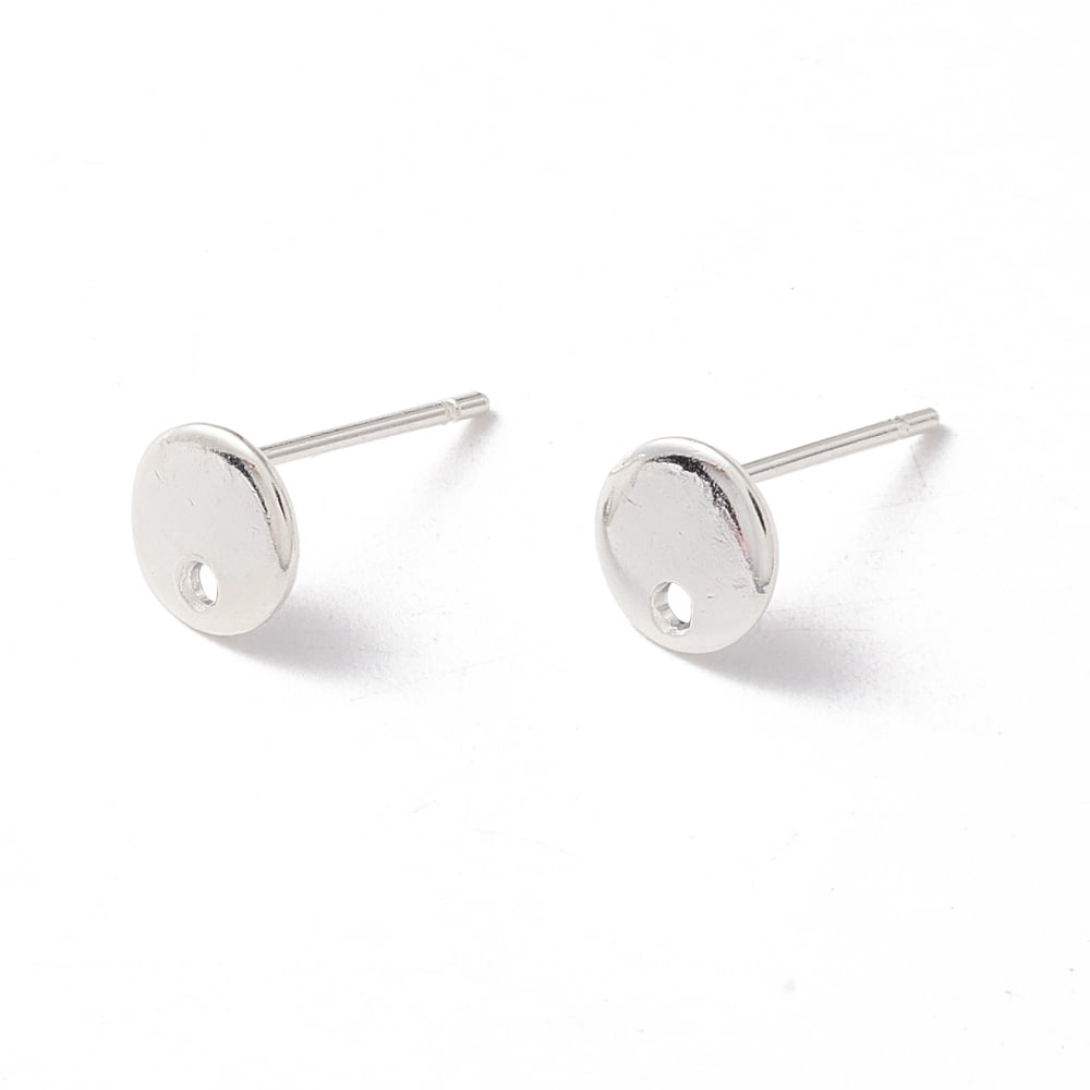 100pcs 201 Stainless Steel Stud Earring Findings with 316 Surgical ...