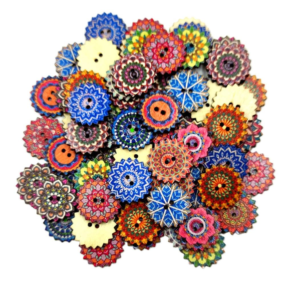 100pcs 20mm 25mm Wooden Handmade Buttons, Crafts Assorted Buttons ...