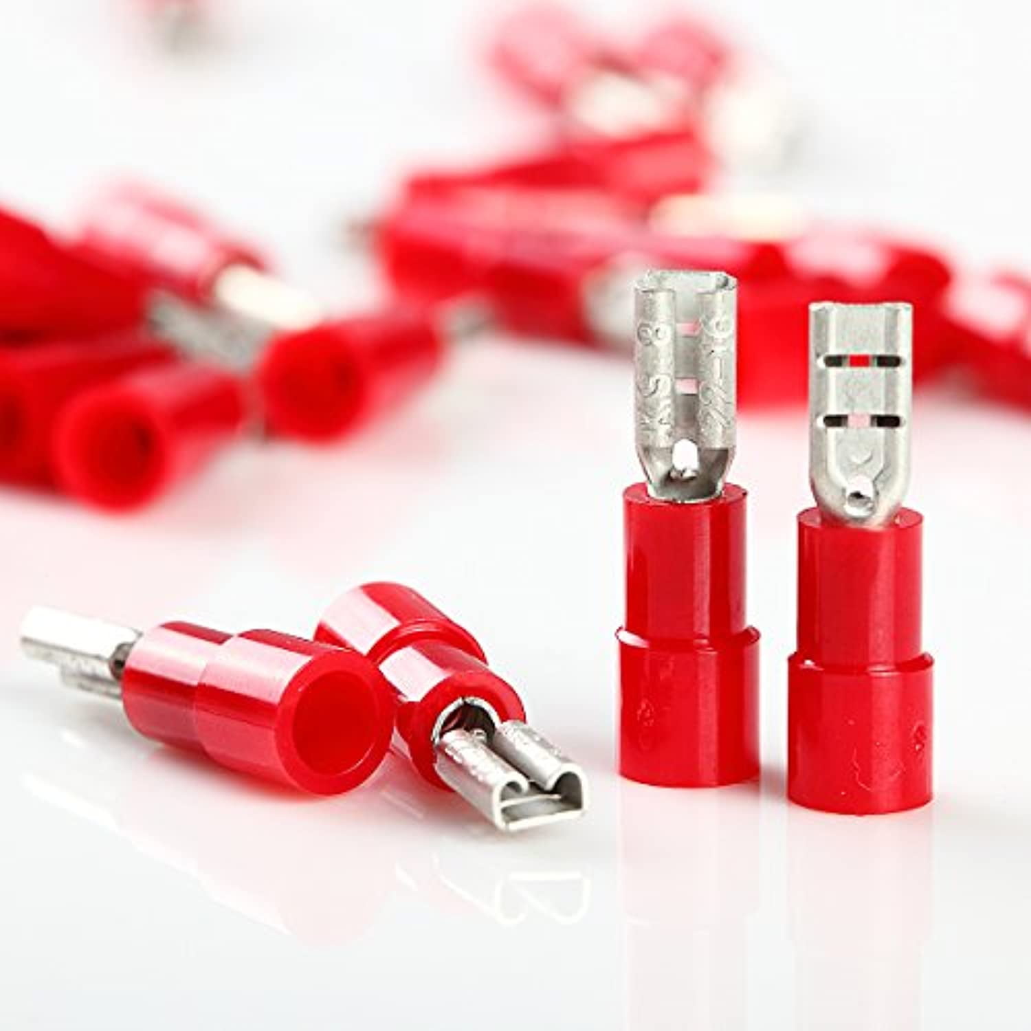 100pcs 22-16 GAUGE 100 PK VINYL RED QUICK DISCONNECT FEMALE .110 ...
