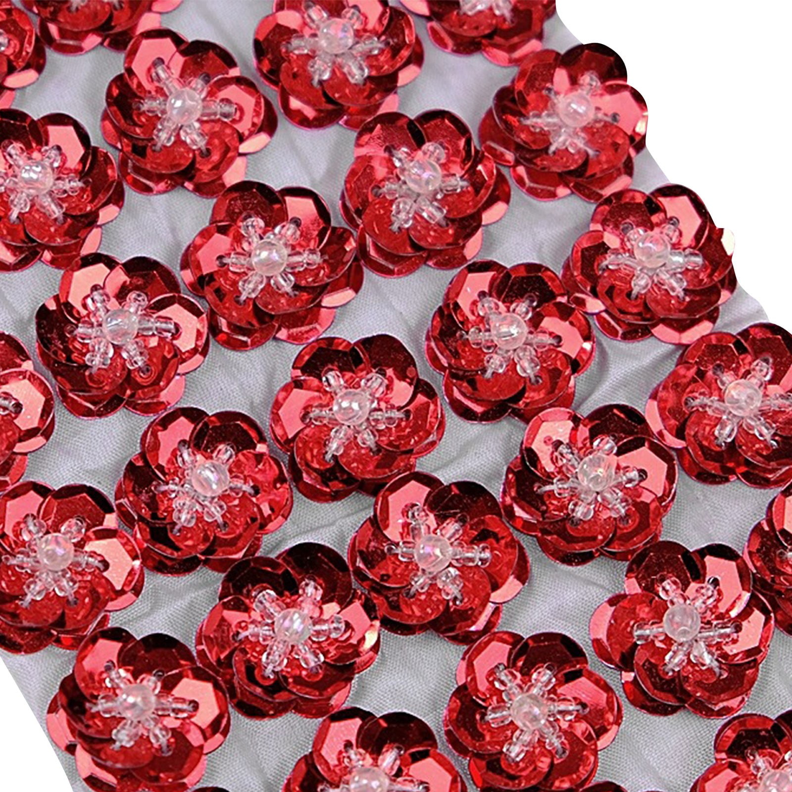 100pcs 2cm Sequin Flowers Handmade Sewing Flat Back Patches DIY Wedding Crafts Shoes Bag ...