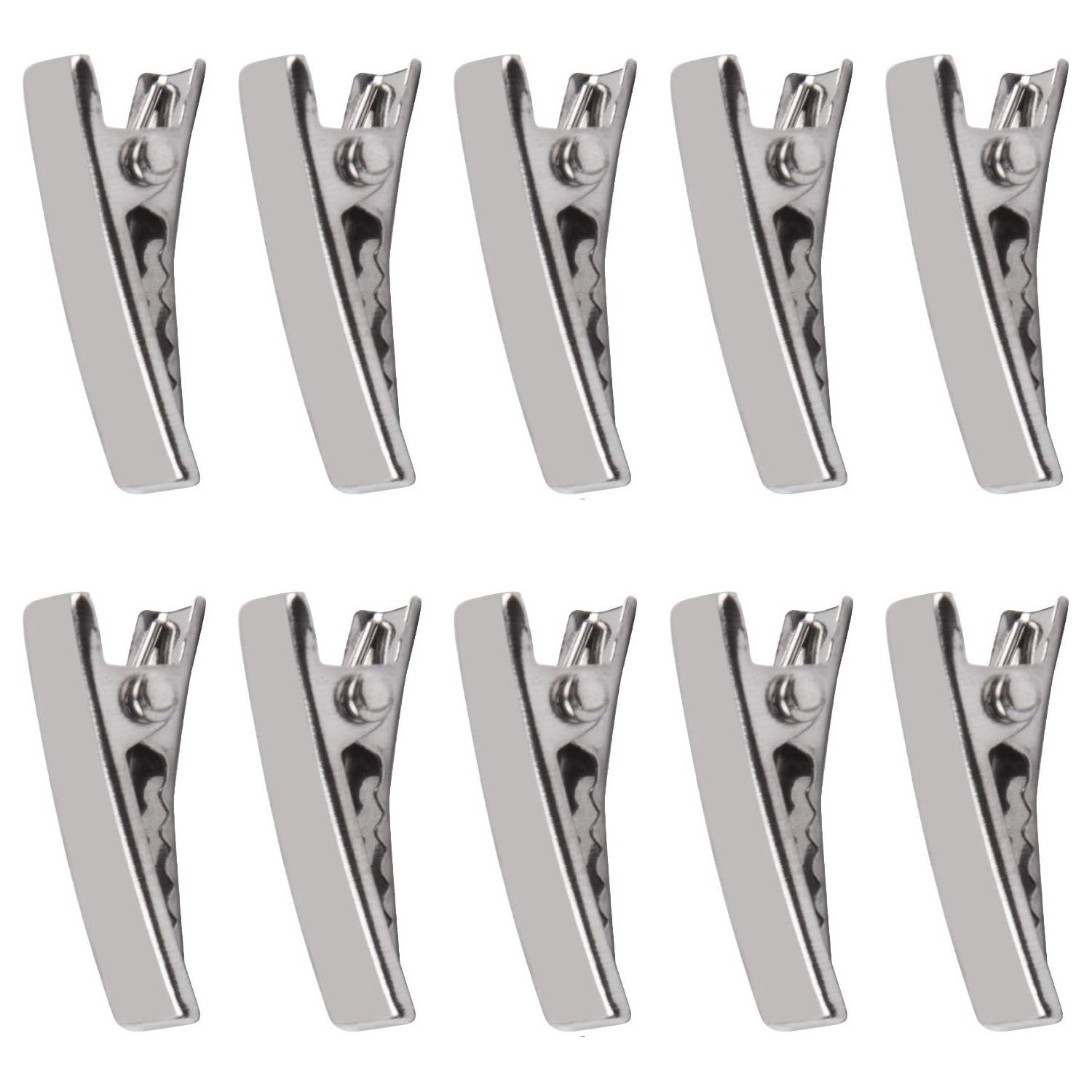 100pcs 2cm Single Prong Duckbill Hair Clips with Teeth Flat Top ...