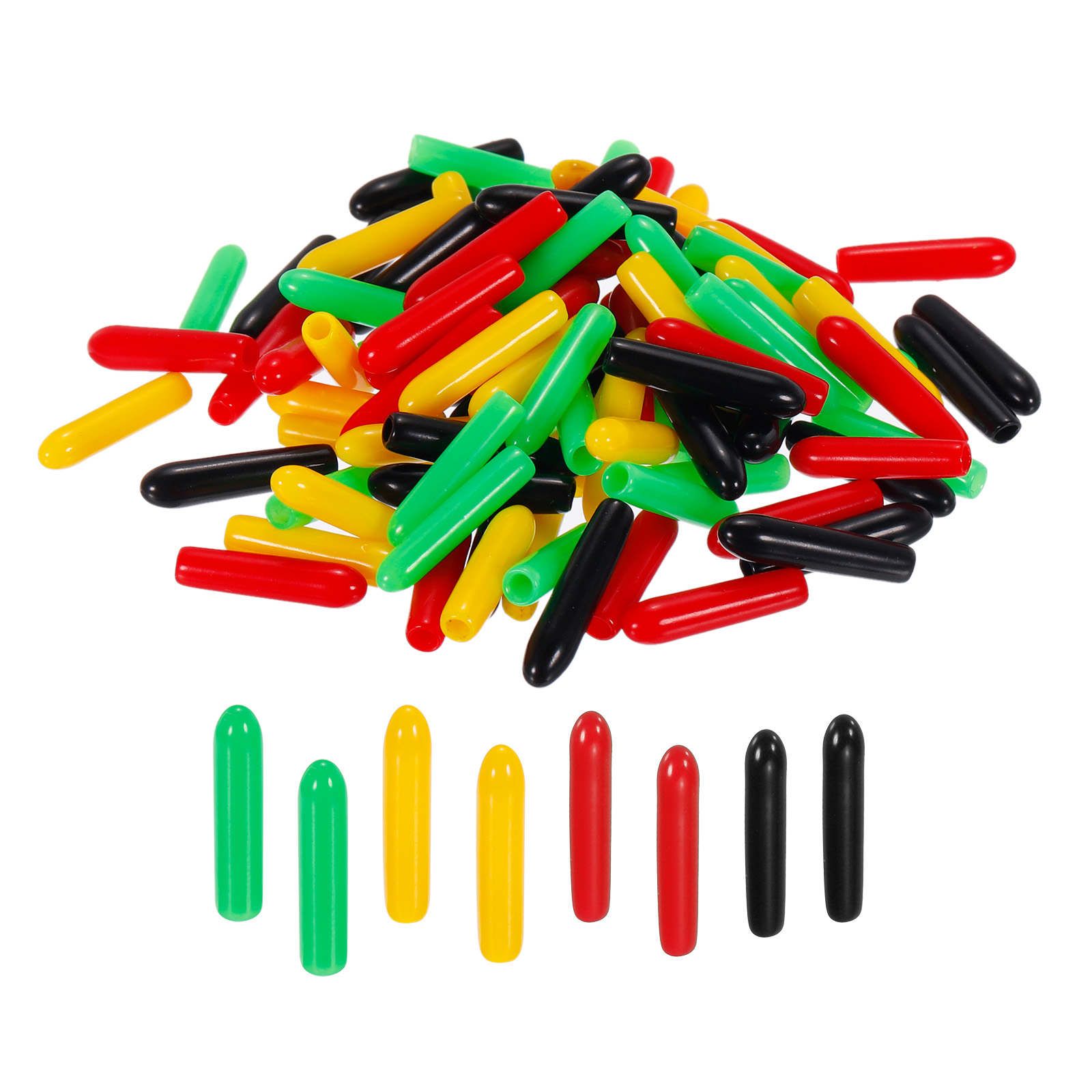 100pcs 2mm Rubber End Caps Cover Assortment PVC Vinyl Screw Thread ...