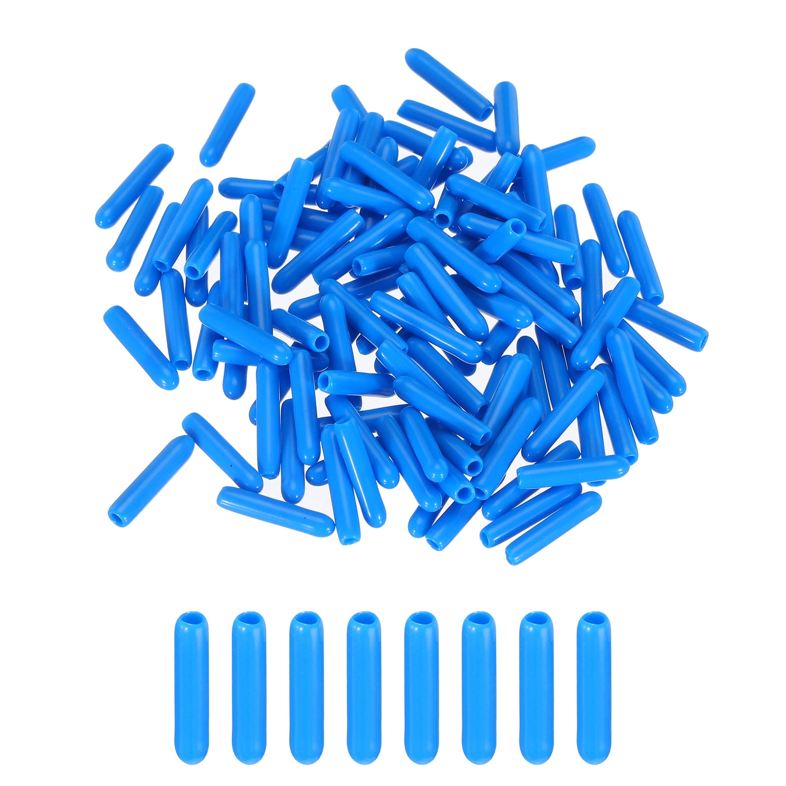 100pcs 2mm Rubber End Caps Cover PVC Vinyl Screw Thread Protector Round ...