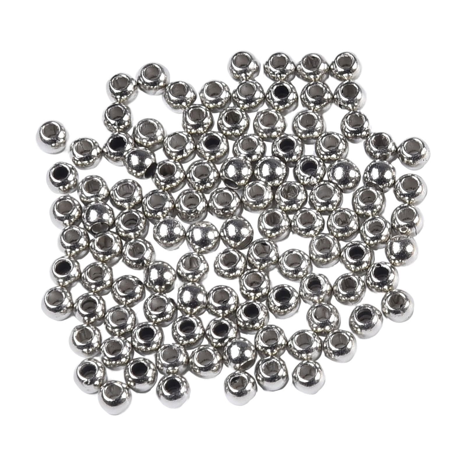 100pcs 3/4/5mm Fly Tying Gold/Silver Heads Beads Material Fly Tying ...