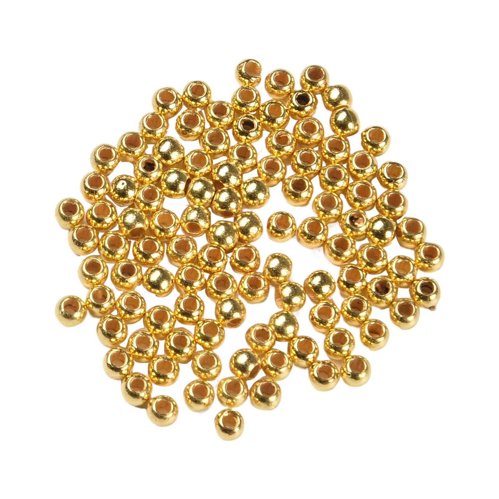 100pcs 3/4/5mm Fly Tying Gold/Silver Heads Beads Material Fly Tying ...