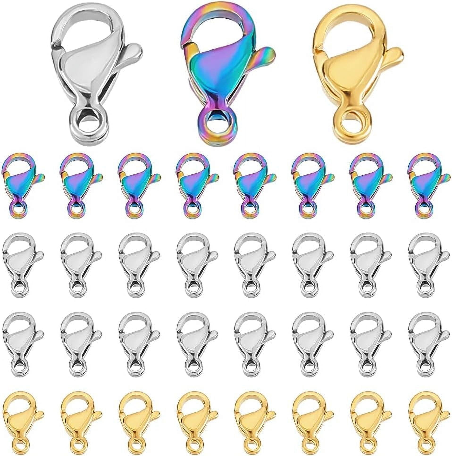 100pcs 3 Colors Lobster Claw Clasps 304 Stainless Steel Lobster Clasps ...