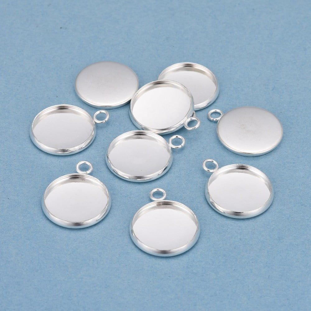 100pcs 304 Stainless Steel Cabochon Settings Plain Edge Bezel Cups Flat ...