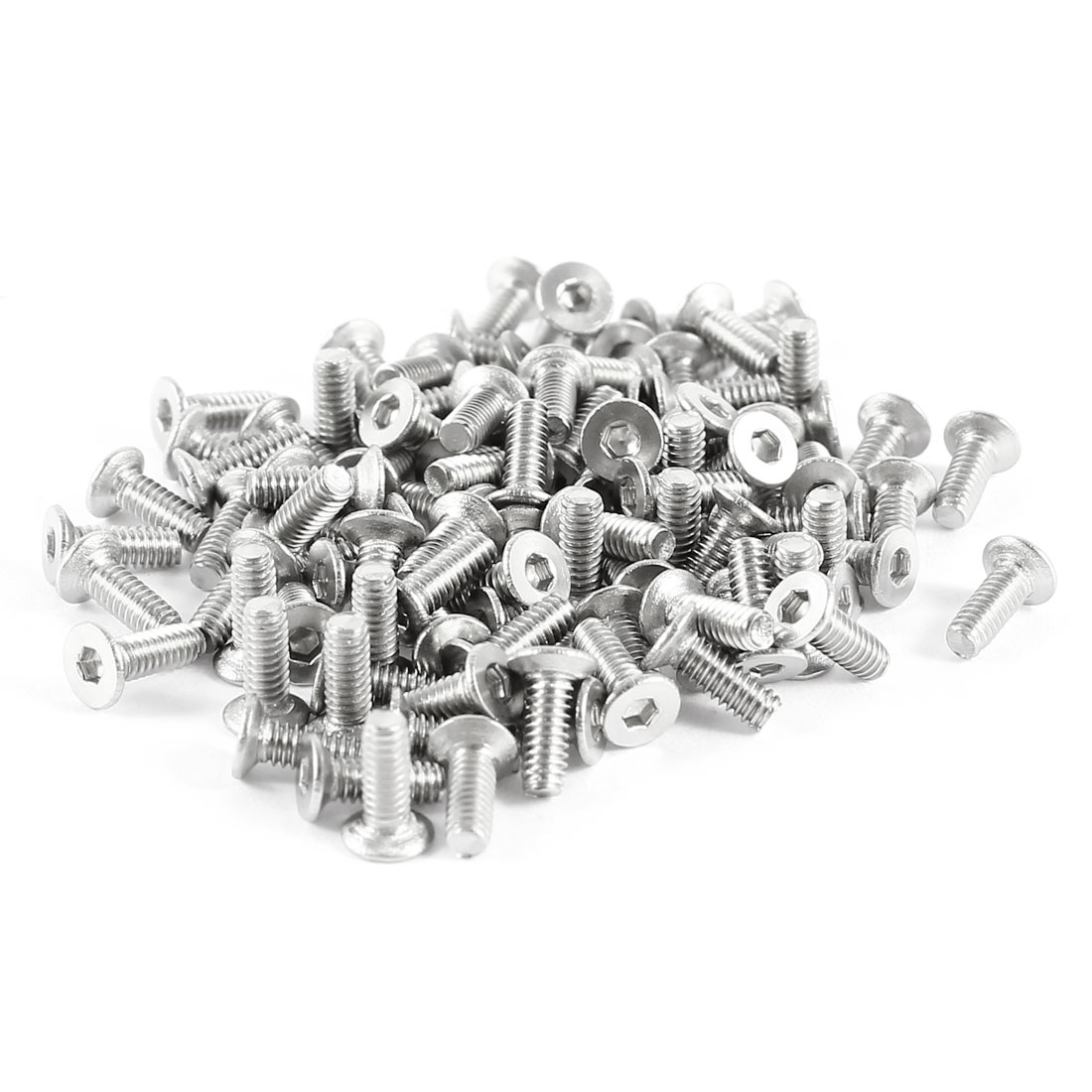 100pcs 304HC Stainless Steel Hex Countersunk Flat Head Bolts Screws ...