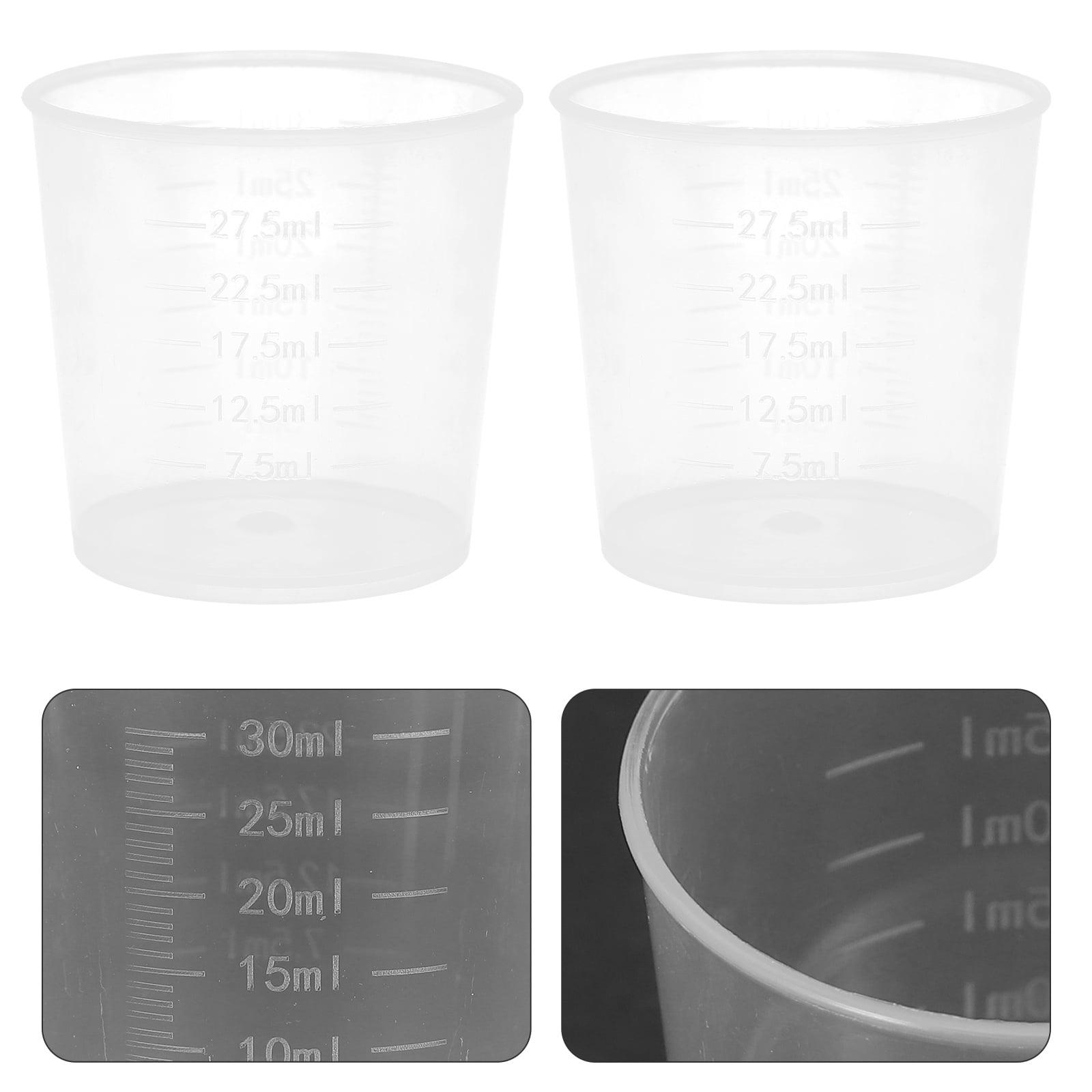 100pcs 30ml Plastic Graduated Cups Measuring Scale Cups Transparent ...