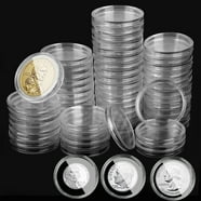 CELECTIGO 38mm Coin Holder Capsules, Clear Round Plastic Coin Container ...