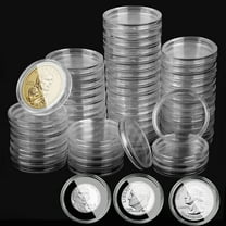 CELECTIGO 38mm Coin Holder Capsules, Clear Round Plastic Coin Container ...