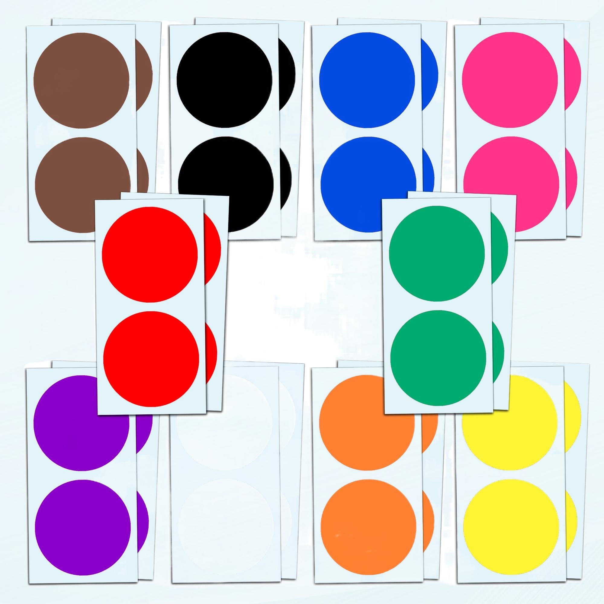 100pcs - 4 inch large round colored round label stickers, 10 colors ...