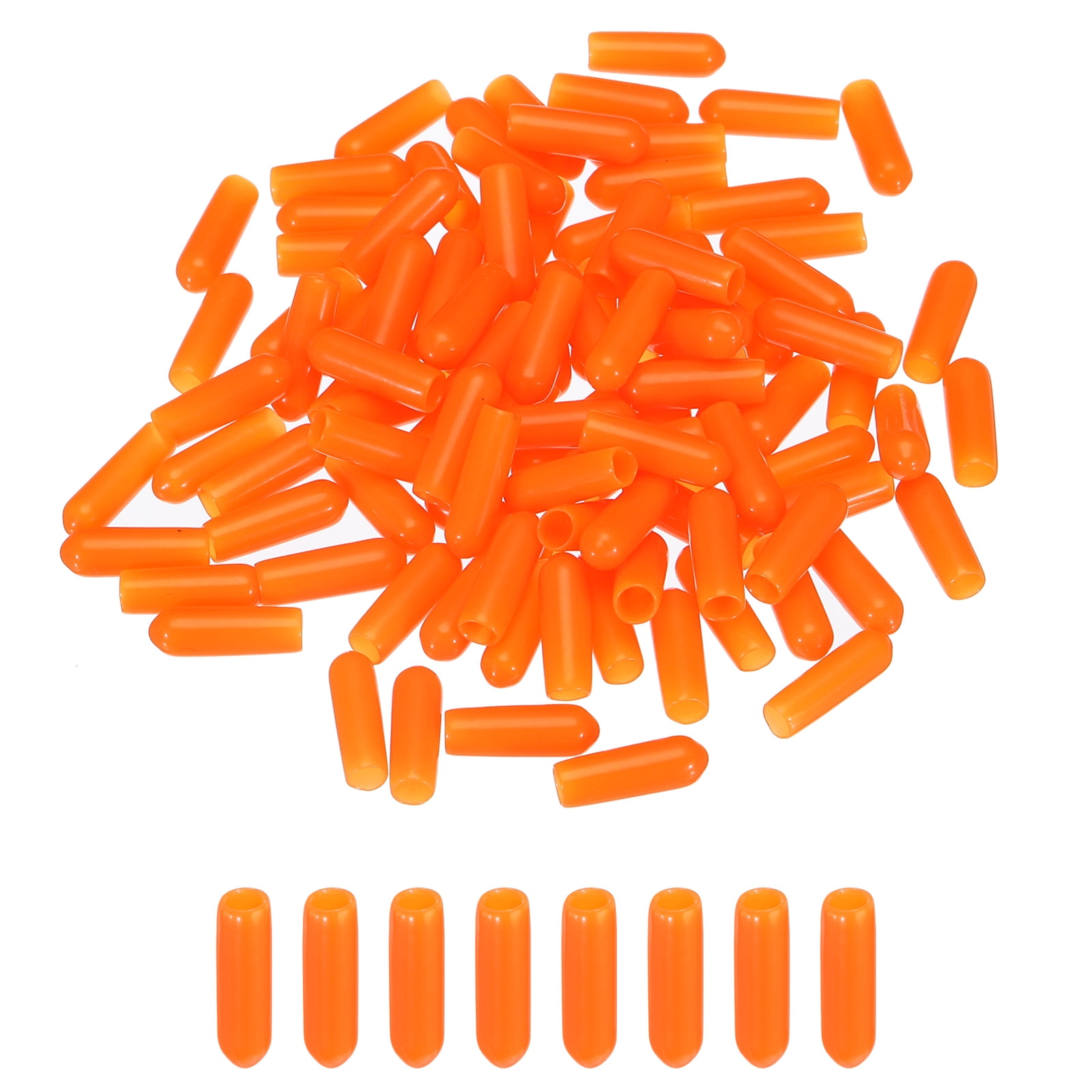 100pcs 4mm Rubber End Caps Cover PVC Vinyl Screw Thread Protector Round ...