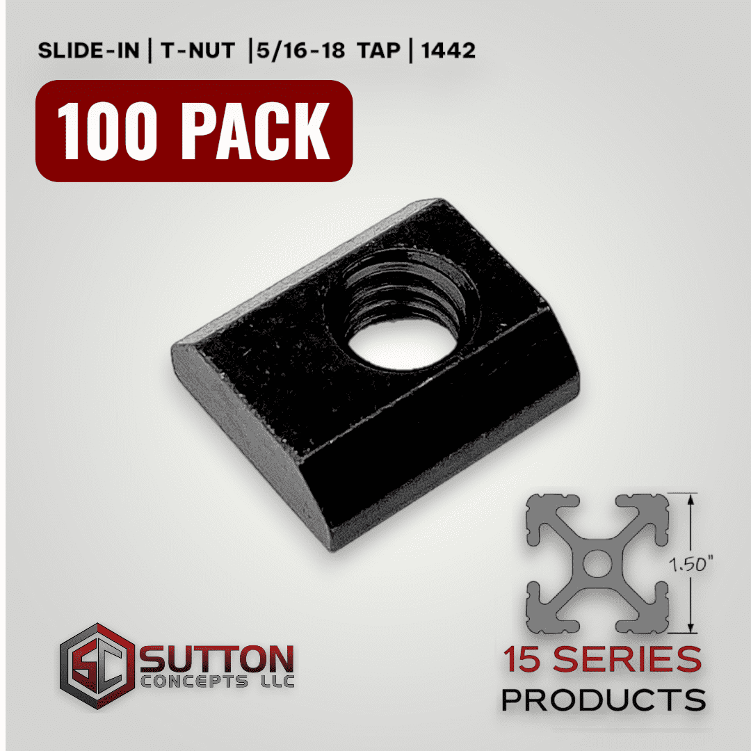 100pcs 5/16"-18 Slide in Tnut Aluminum T-Slot 15 Series 40 Series EQV ...