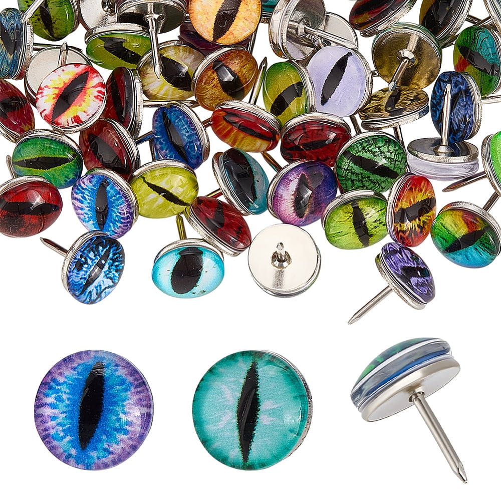 100pcs 50 Styles Eye Push Pins Drawing Pins Thumb Tacks Dragon Cat ...