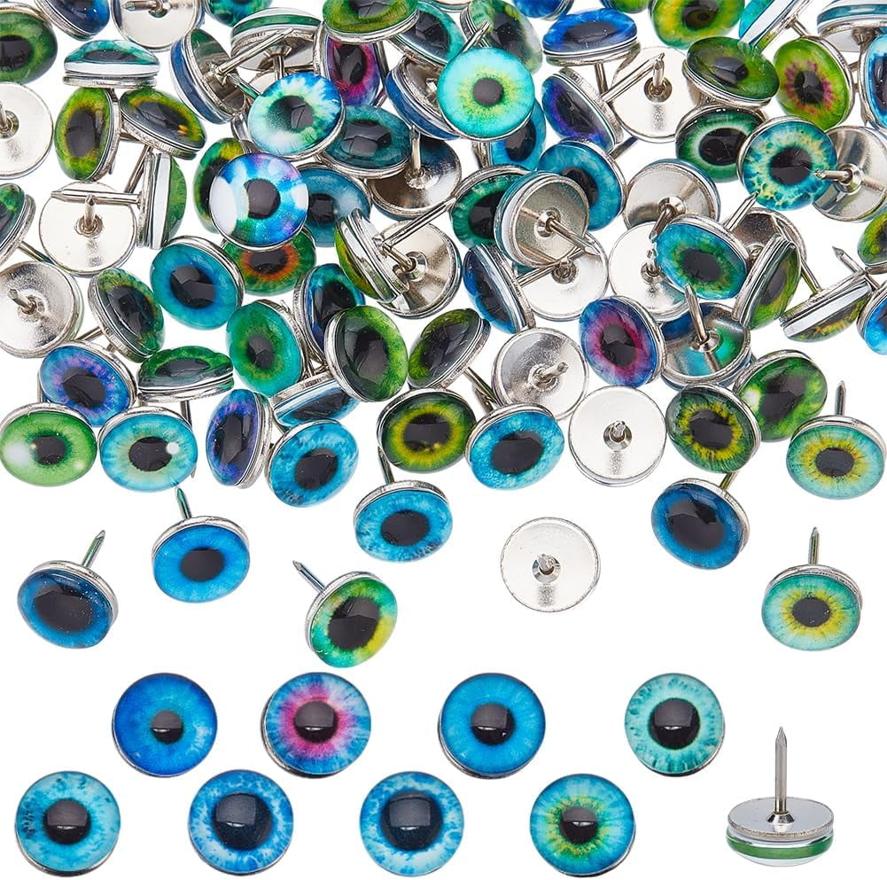 100pcs 50 Styles Eyeball Push Pins Thumb Tacks Mini Decorative ...