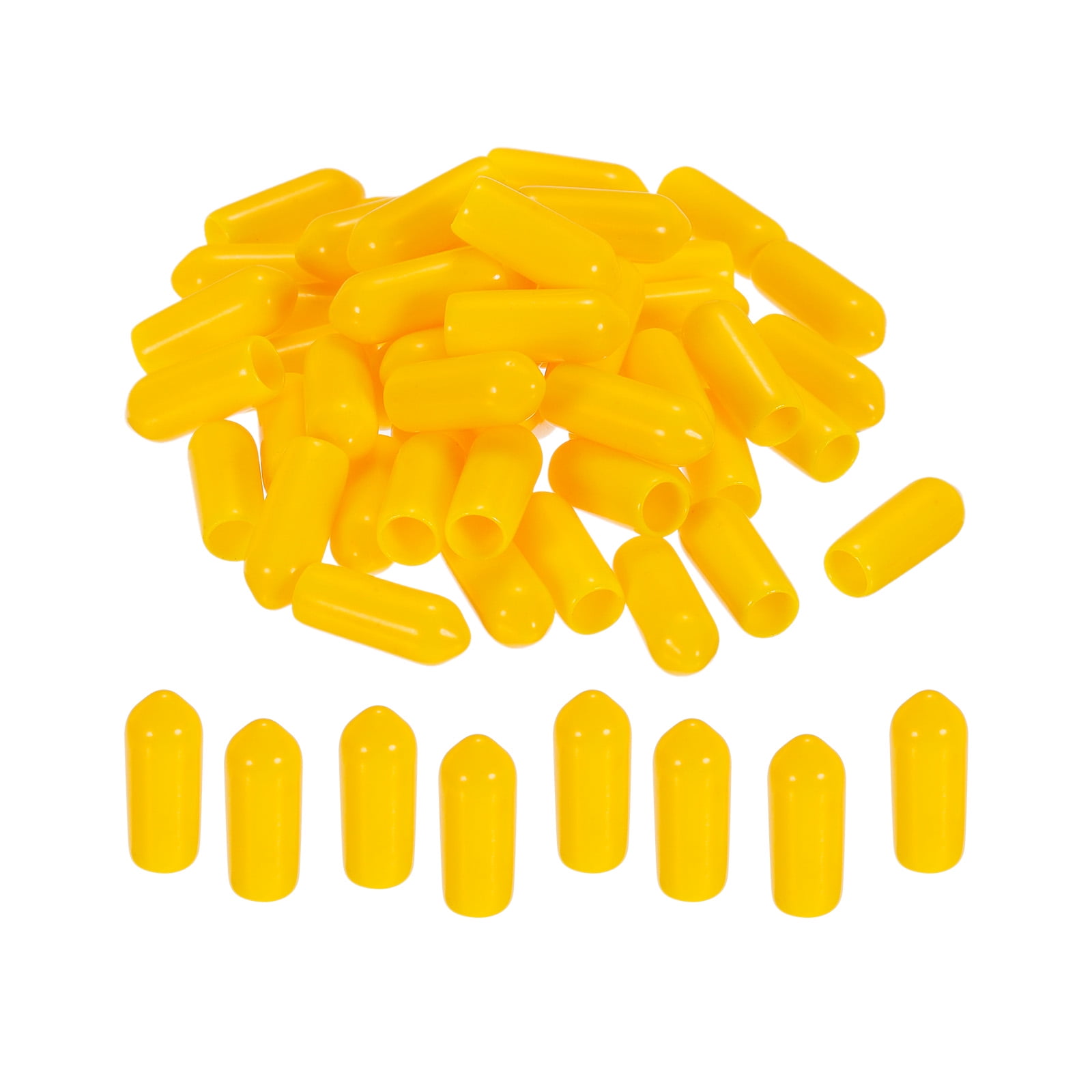 100pcs 5mm Rubber End Caps Cover PVC Vinyl Screw Thread Protector Round ...