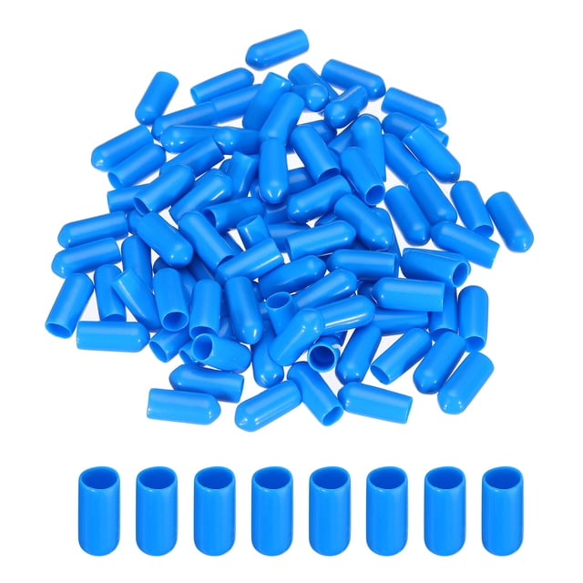 100pcs 6mm(1/4") Rubber End Caps Cover PVC Vinyl Screw Thread Protector ...