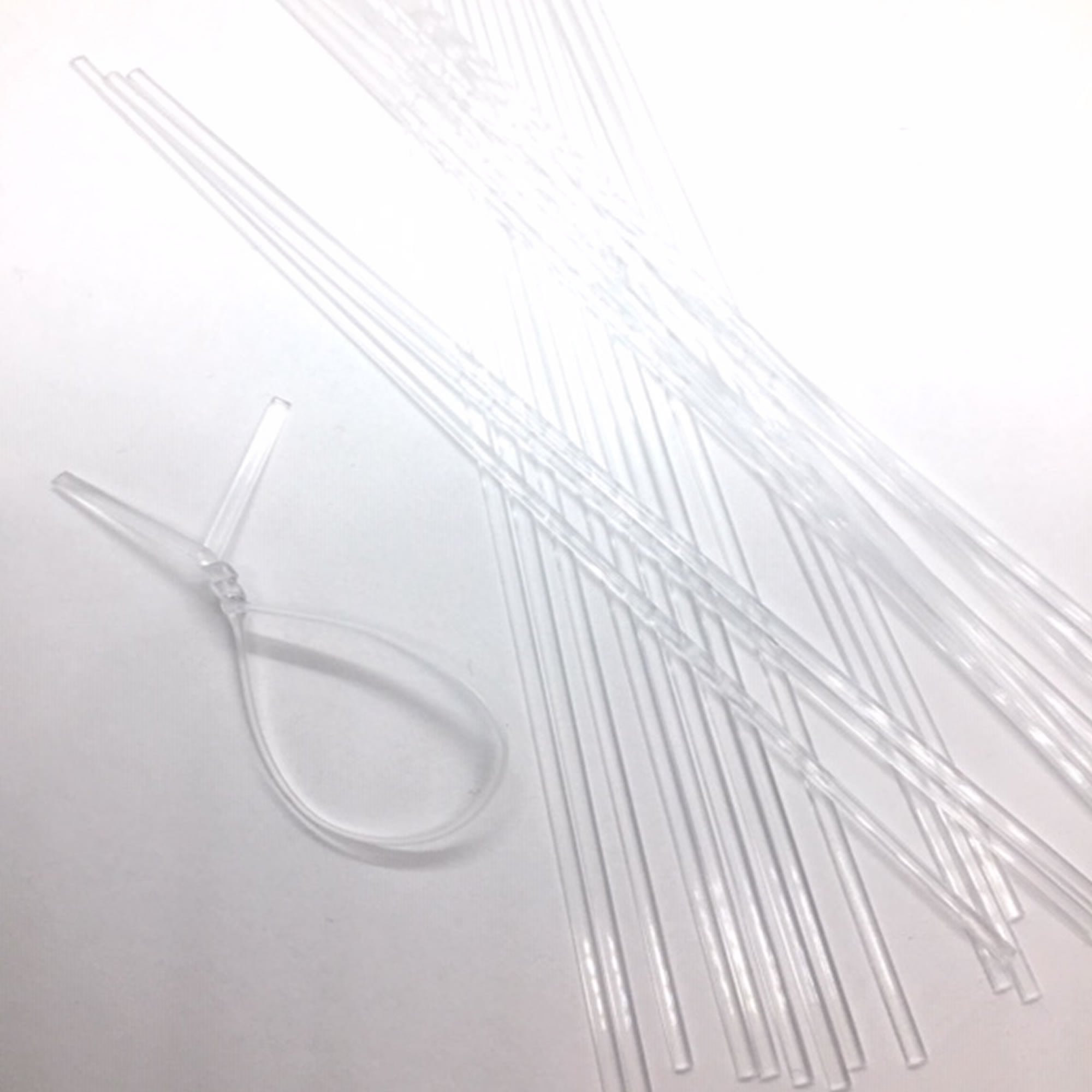 100pcs 7"x 2mm Clear Oval Wire Free Wireless Plastic Twist Ties - No ...