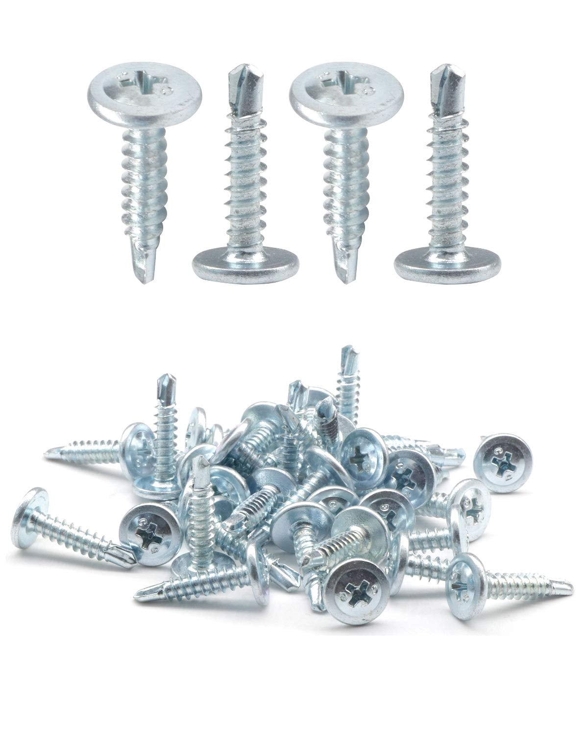 100pcs #8 x 3/4" Self Drilling Truss Head Screws Standard Thread Wood ...