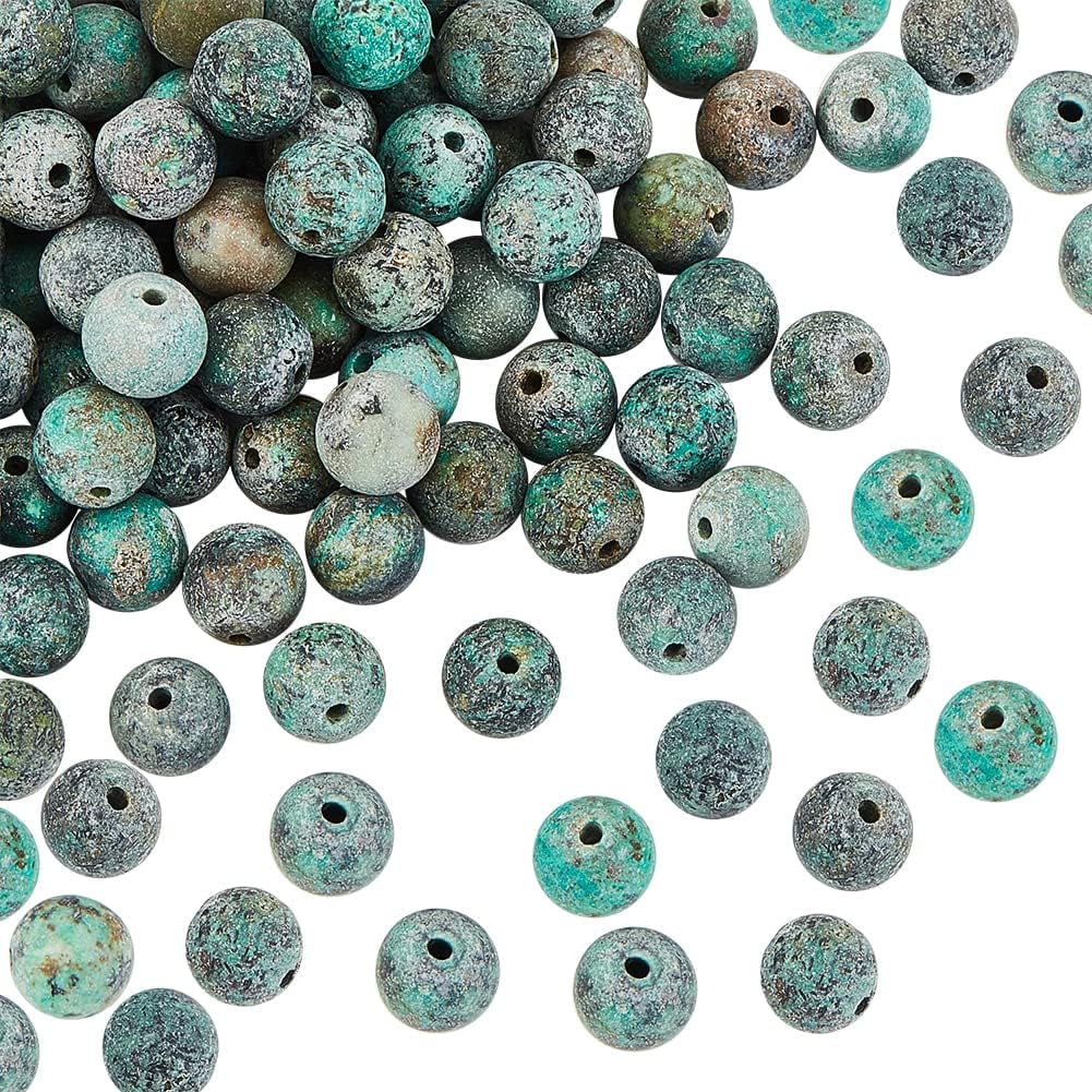 100pcs 8mm Natural African Turquoise Beads Frosted Turquoise Jasper ...