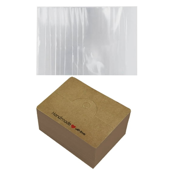 100pcs 8x6cm Display Cards Handmade with Love Print Paper Card Tags ...