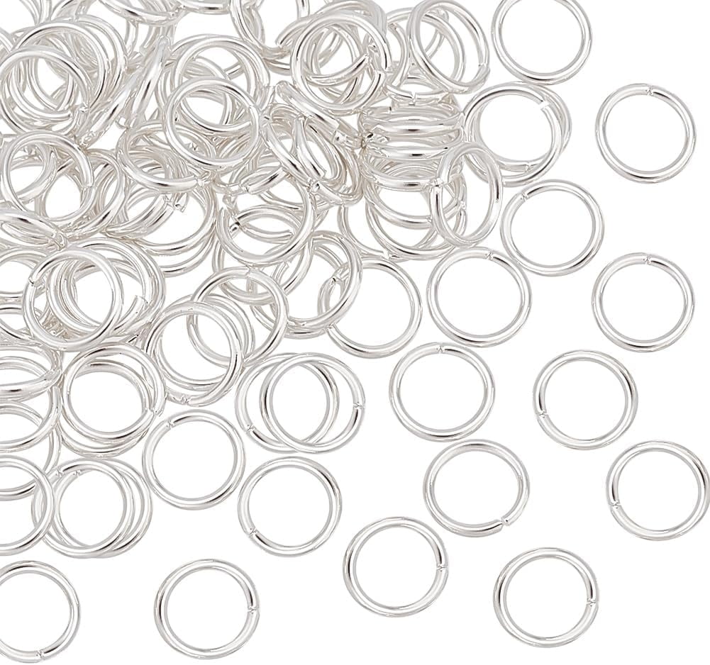 100pcs 925 Sterling Silver Plated Open Jump Rings 6mm(0.23 inch) O Ring ...