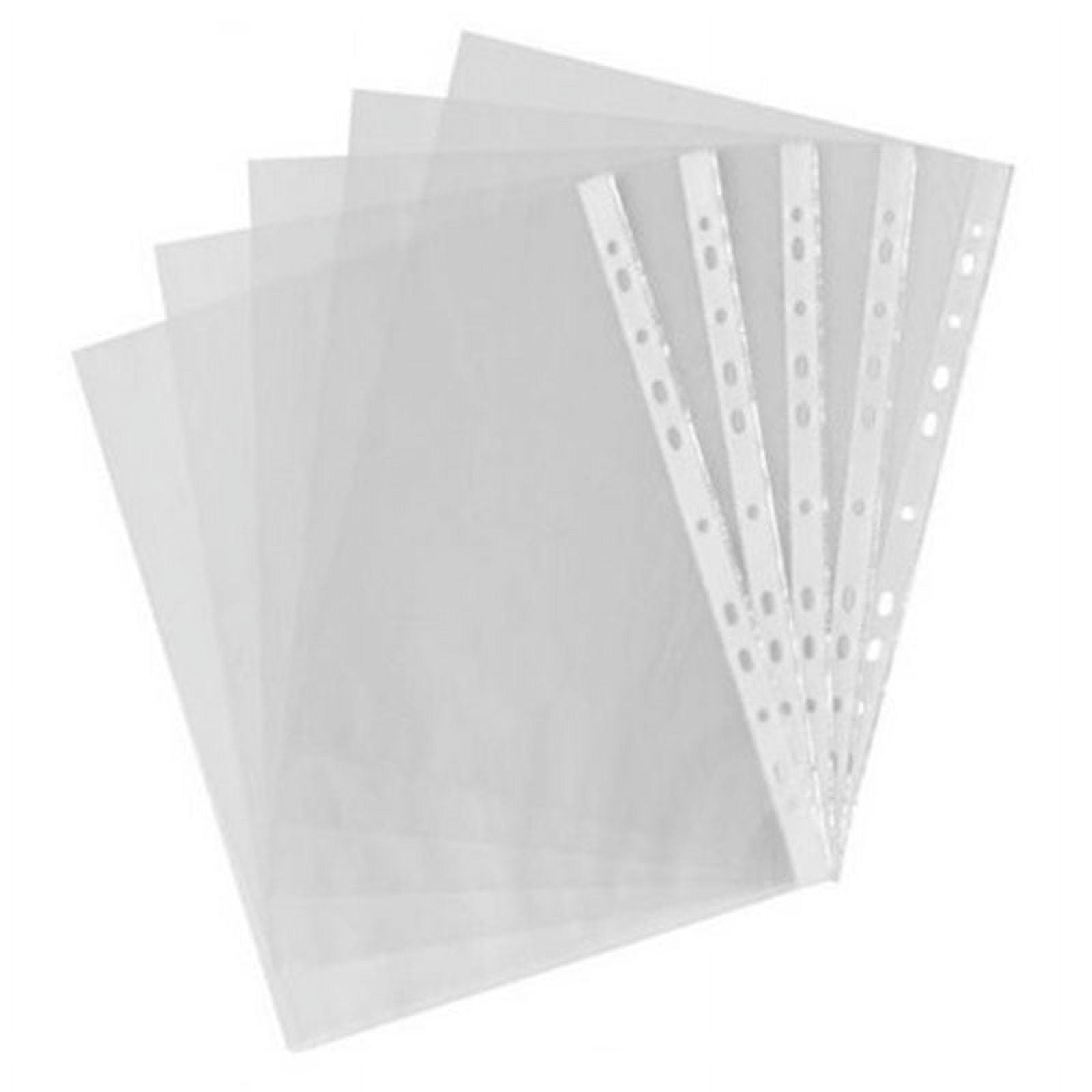 100pcs A4 PP Punched Punch Pockets Folders Filing Wallets Sleeves Bag ...