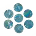 100pcs AB color Plated Capiz Shell Pendants Dyed Flat Round Dark ...