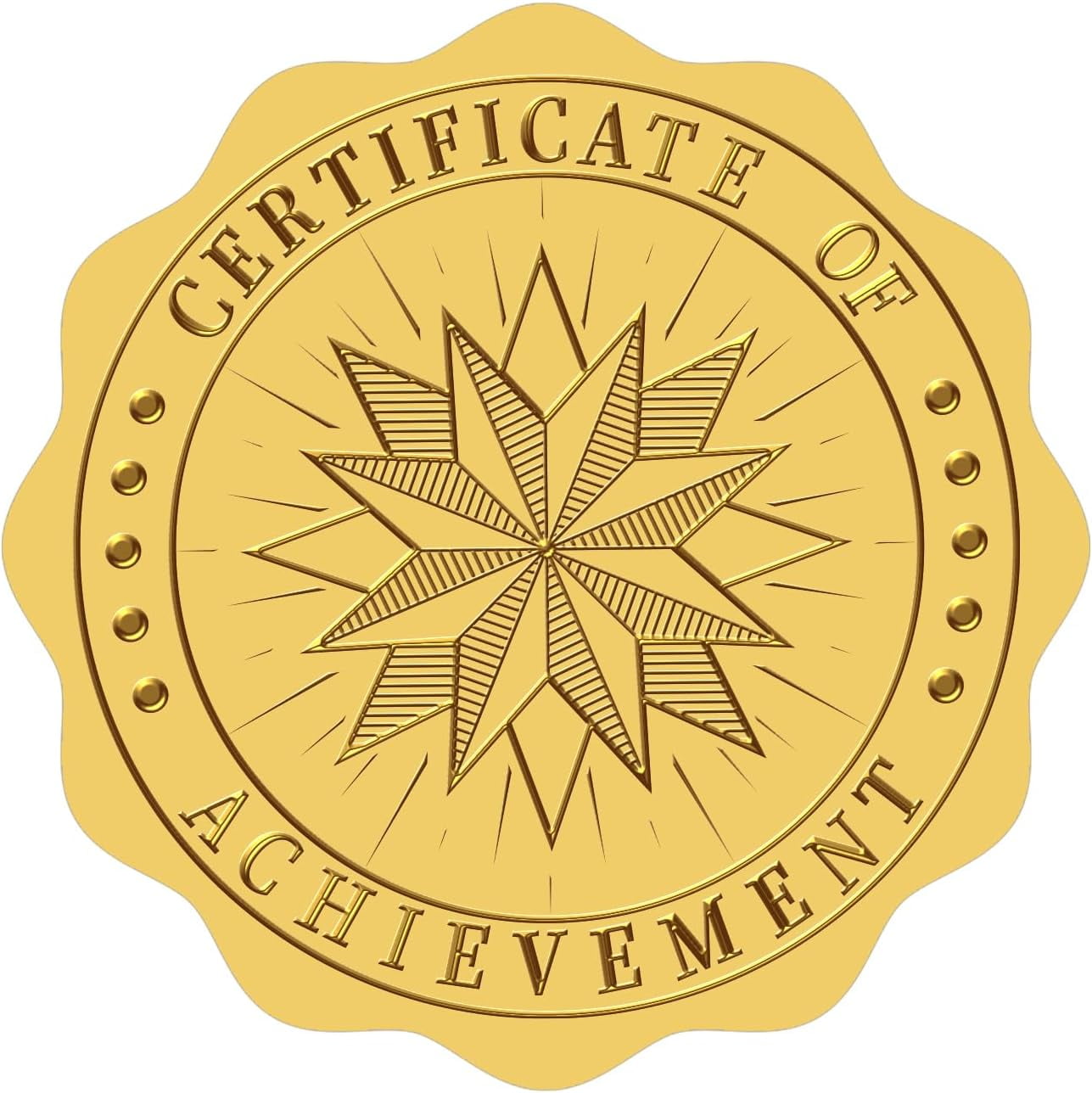 100pcs Achievement and Stars Embossed Gold Foil Certificate Seals Self ...