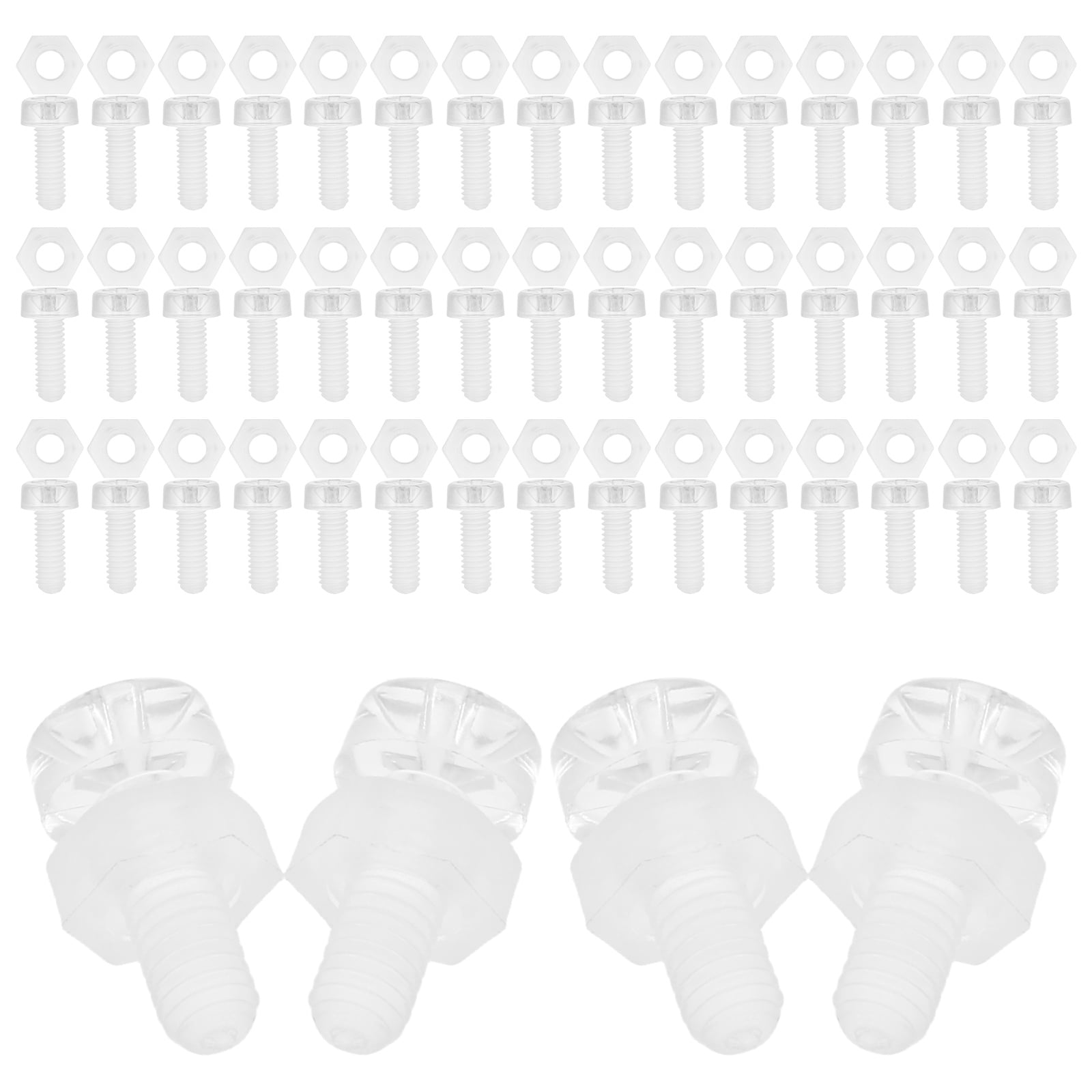 100pcs Clear Acrylic Screws and Nuts Set with Triangle Code Fasteners ...