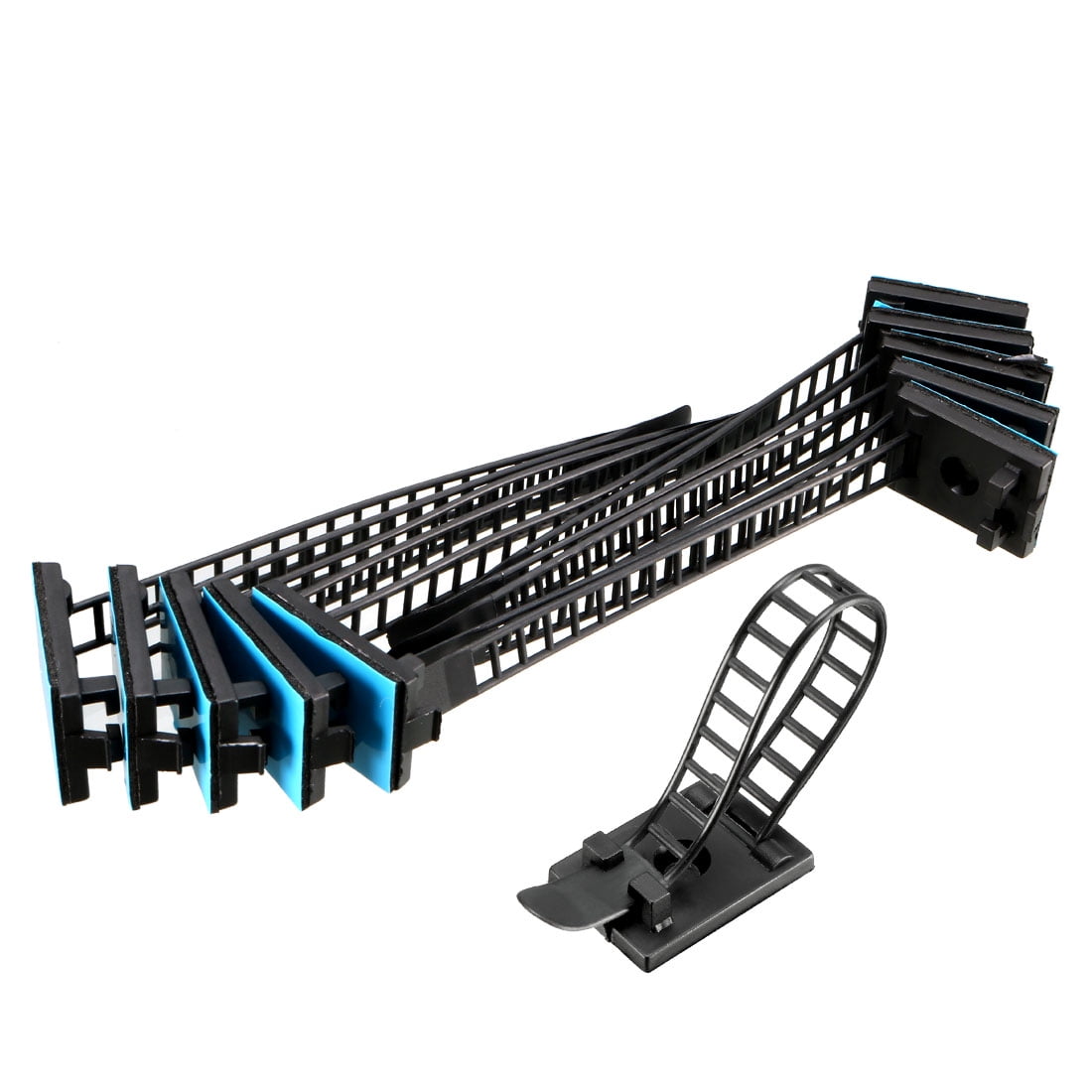 100pcs Adjustable Cable Clips Adhesive Straps Clamps with Optional ...