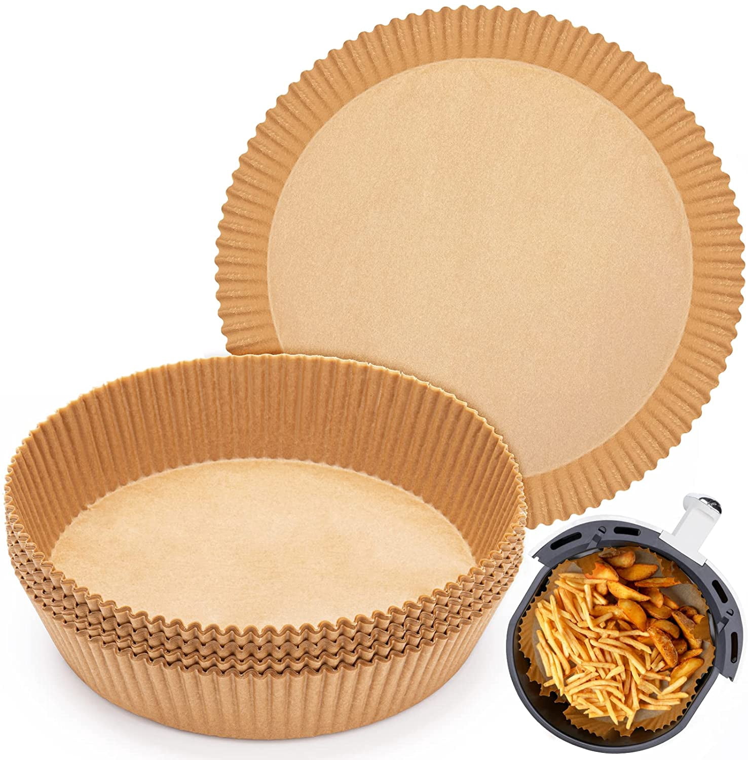 100pcs Air Fryer Disposable Liner - 7.9inch Non-Stick Parchment Paper ...