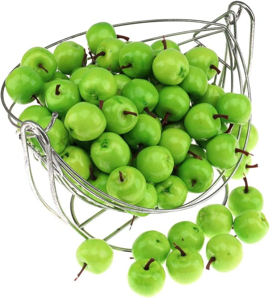 100pcs Artificial Green Apples Fake Fruit Apple Home Party Christmas ...