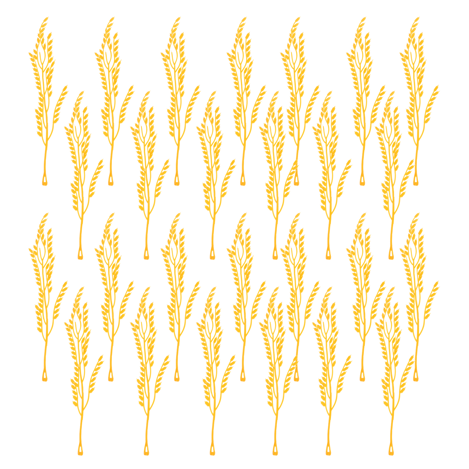 100pcs Artificial Wheat Stalks Long Simulated Ears Of Wheat Plastic ...