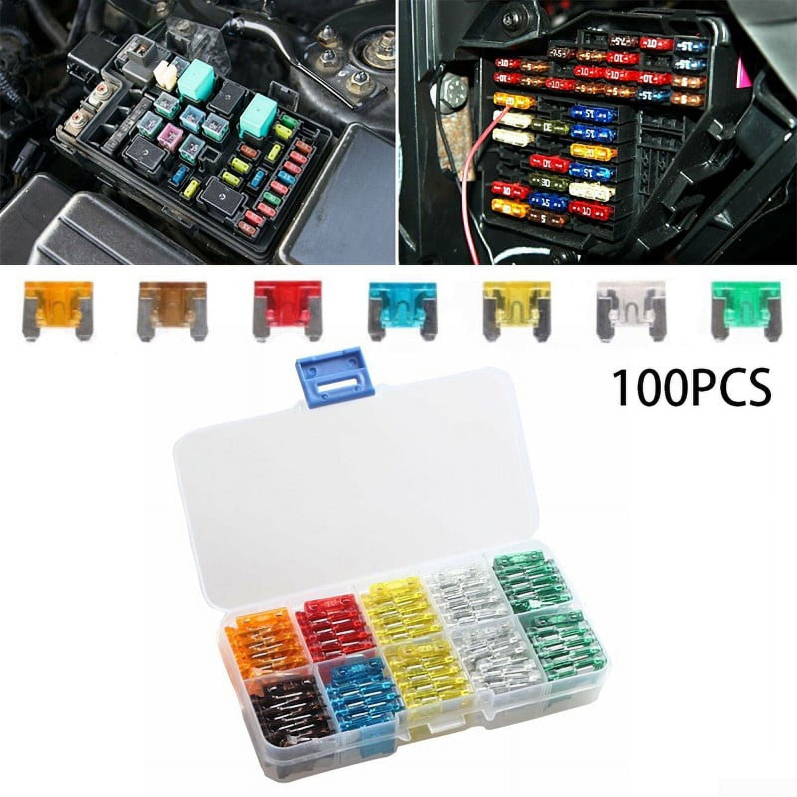 100pcs Assorted Auto Car Micro Mini Low Profile Fuse 5A 7.5A 10A 15A ...